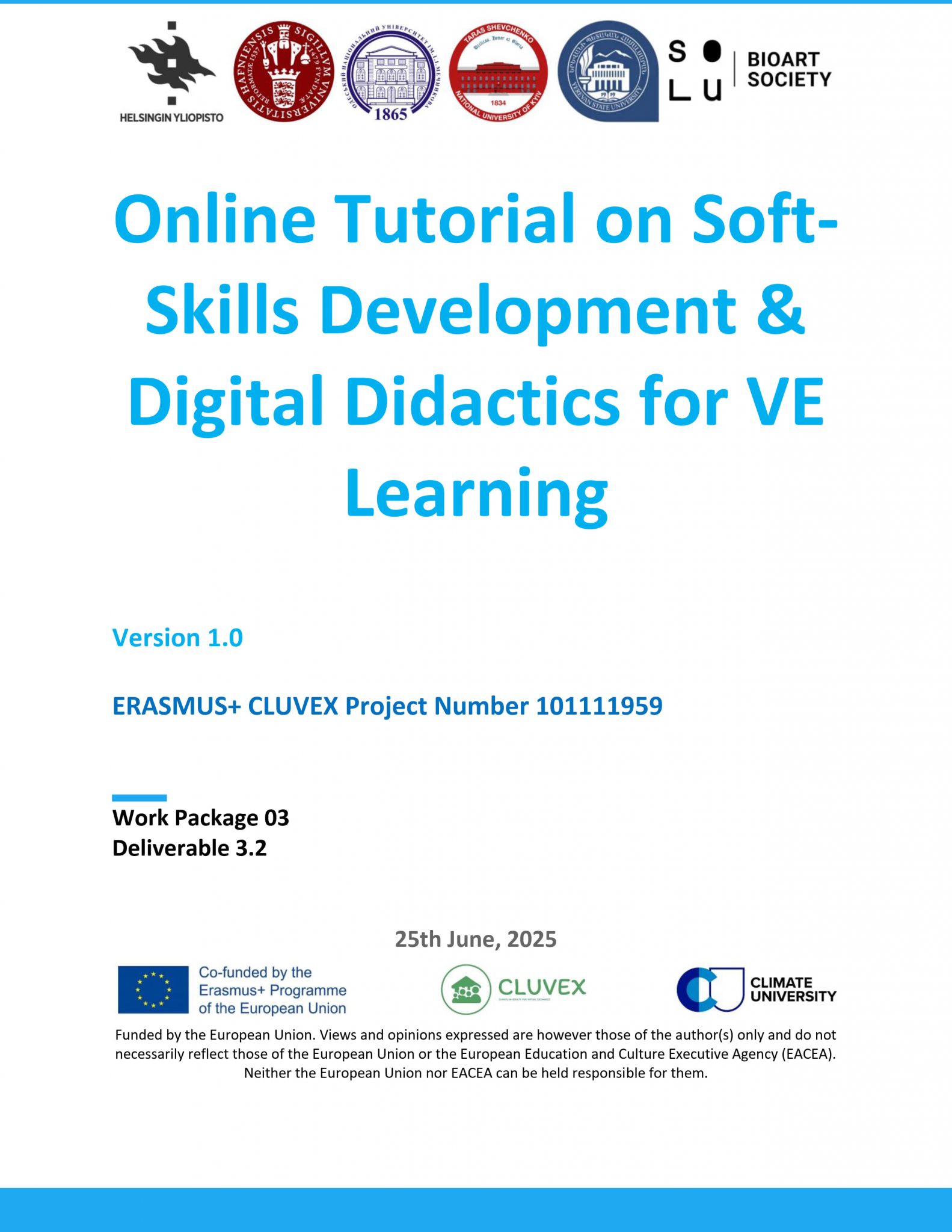 CLUVEX Del 3.2 as report on “Online Tutorial on Soft-Skills Development & Digital Didactics for ...